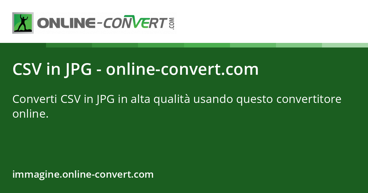 Da CSV a JPG - online-convert.com